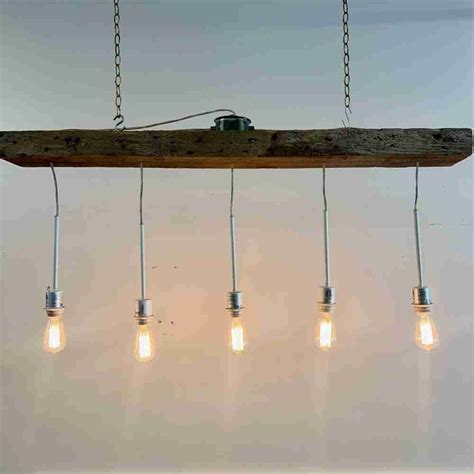 Rustic Hanging Wooden Beam Light Fixture Historic House Salvage