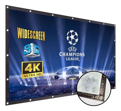 Telão De Projeção120 Polegadas Tela Lona Dobravel Projetor Parcelamento Sem Juros