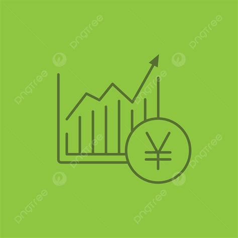 Bagan Pertumbuhan Pasar Warna Analisis Simbol Ikon Linier Hijau Vektor
