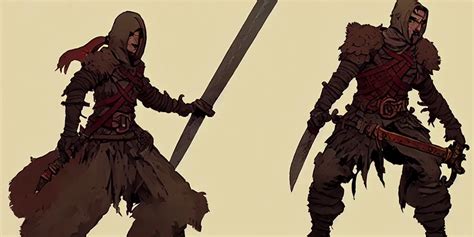 Warrior Character Design Idle Pose Colored Sword Stable Diffusion