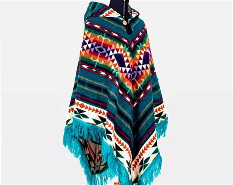 Original Andean Poncho Native American Poncho Quichua Poncho Navajo