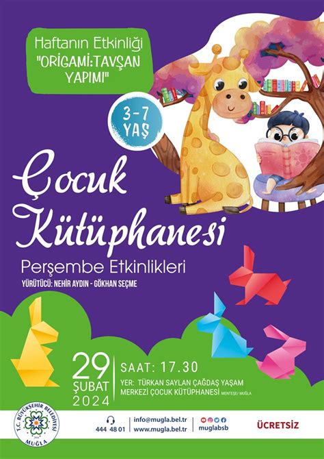 Haftanın Etkinliği ” Origami Tavşan Yapımı” TÜrkan Saylan ÇaĞdaŞ YaŞam Merkezİ