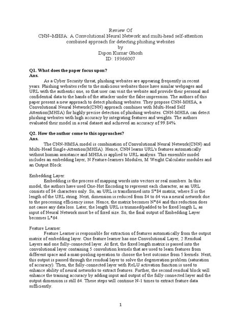 Review Of Cnn Mhsa A Convolutional Neural Network And Multi Head Self