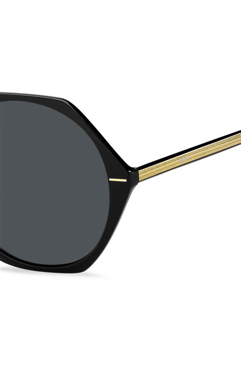 Boss Black Acetate Sunglasses With Angular Frames
