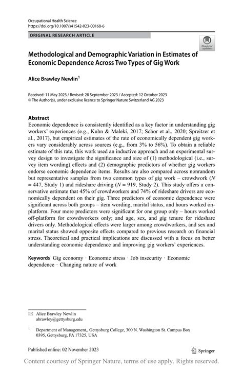Methodological And Demographic Variation In Estimates Of Economic