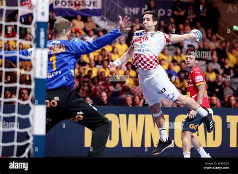 Vlado Matanovic Of Croatia Throws At Goal During The Mens Ehf Euro 2020 Final Match Between
