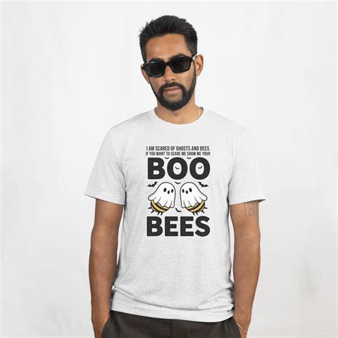 Halloween Tshirt Show Me Your Boo Bees Funny Halloween Heather White