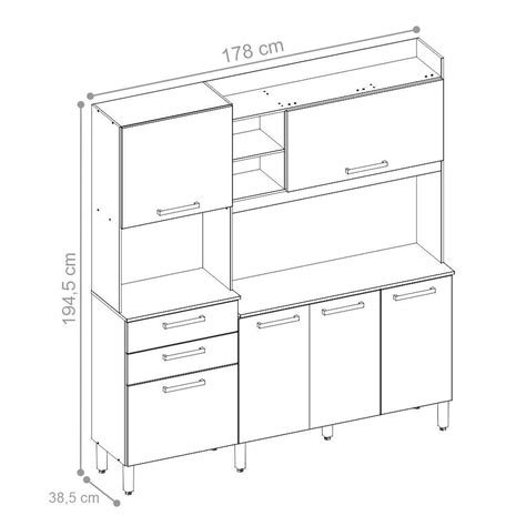 Cozinha Completa 6 Portas Savana Avena Grafito