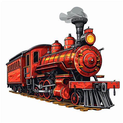 Premium Vector Steam Locomotive Red Color