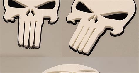 3d Punisher Logo Emblem By Mctech3d Download Free Stl Model