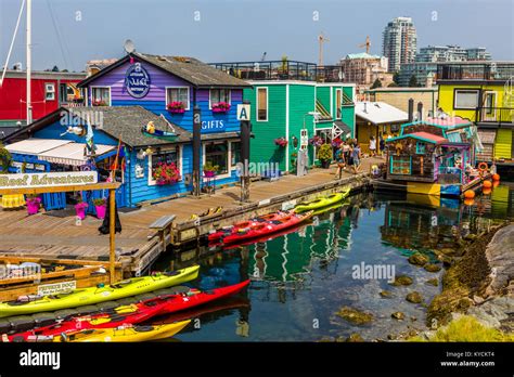 Fishermans Wharf In Victoria Canada A Tourist Attraction With Food