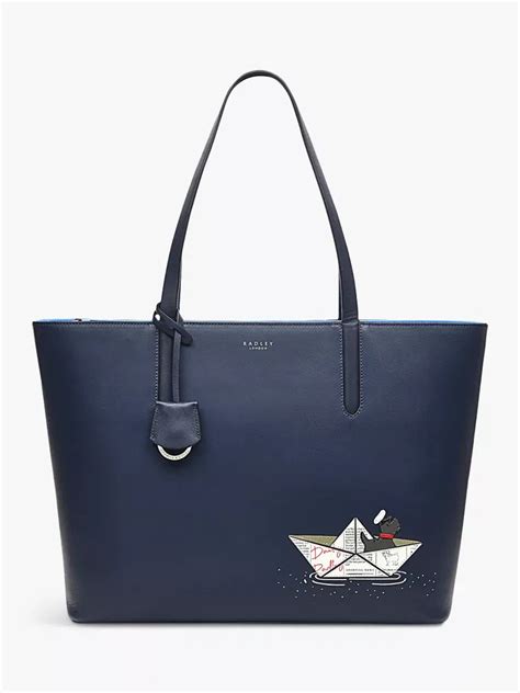 Radley Sail Away Signature Leather Tote Bag In Ink Endource