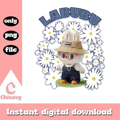 Labubu Denim Daisy Drawing Design Png Labubu Doll Png Chinsvg