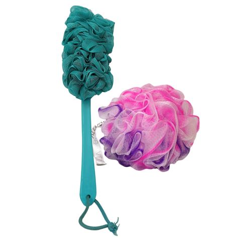 Buy Allure Bath Brush And Loofah Set Pack Of 2 Assorted Dual Colors Online