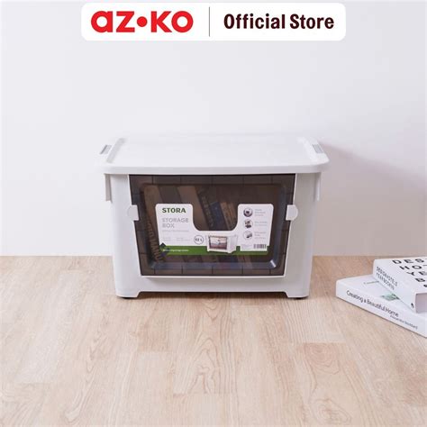 Jual Azko Stora 52x37x33 Cm Kotak Penyimpanan Dengan Roda Putih