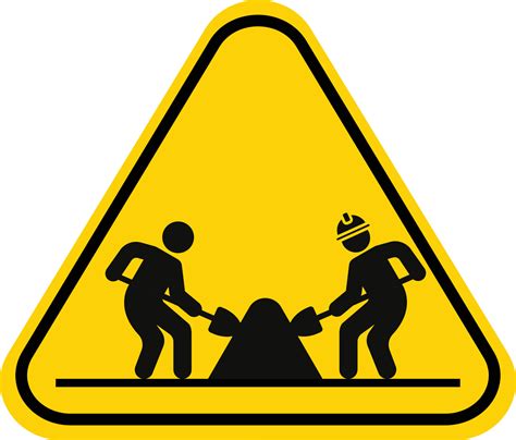 Under Construction Warning Road Sign Vector Illustration Of Yellow