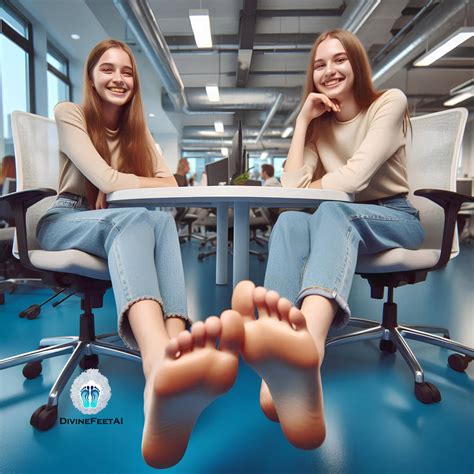 Girls Showing Feet And Soles In The Office By Divinefeetai On Deviantart