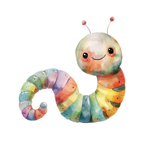 Premium Vector Cute Worm Vector Illustration In Watercolour Style