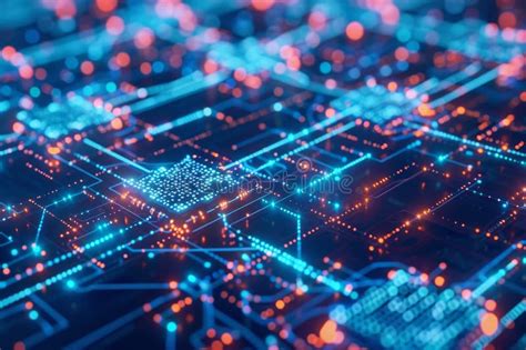 A Computer Circuit Board With Glowing Lights Creating A Futuristic And Tech Savvy Atmosphere