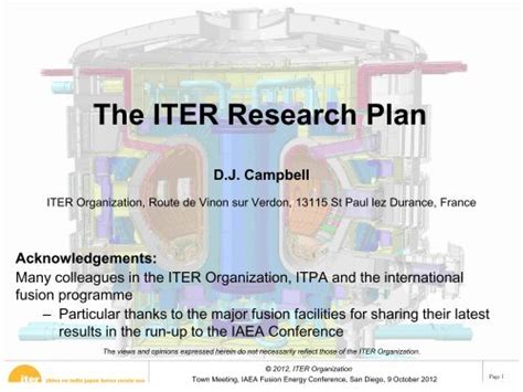 The Iter Research Plan