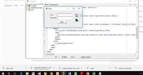 Membuat Form Login Di Delphi ~ Source Development
