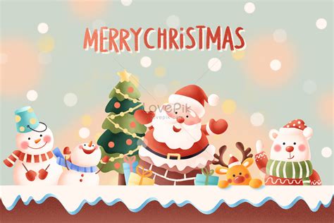 메리 크리스마스 일러스트 무료 다운로드 Lovepik