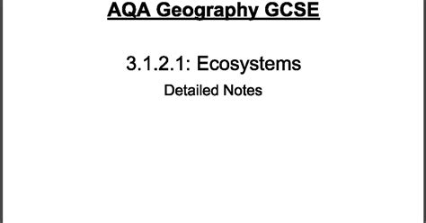 Detailed Notes Bundle Aqa Geography Gcse Pmt Education