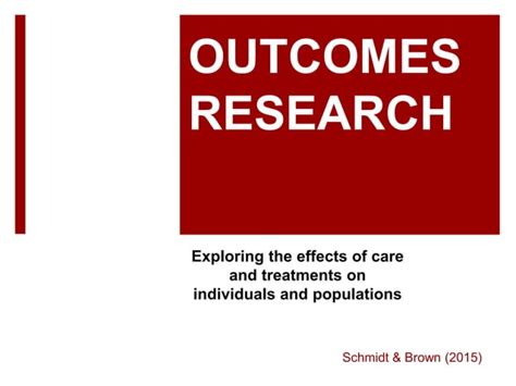 Outcomes Research Ppt Pptx