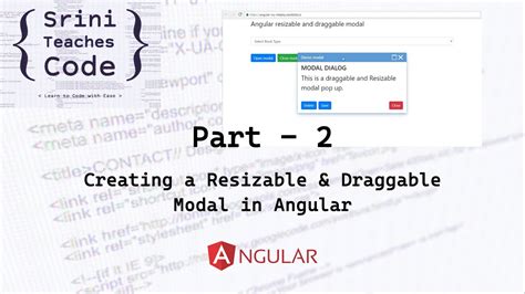 Create Draggable And Resizable Modal With Angular Part 2 Creating App And Configuring Modal