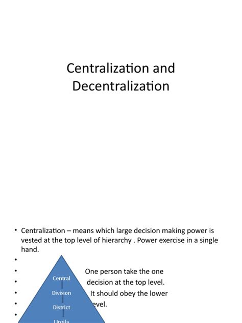 Centralization And Decentralization Pdf