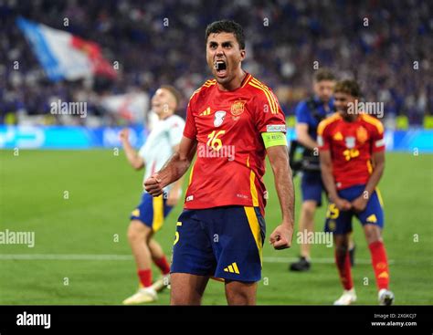 Spains Rodri Celebrates After Winning The Uefa Euro 2024 Semi Final