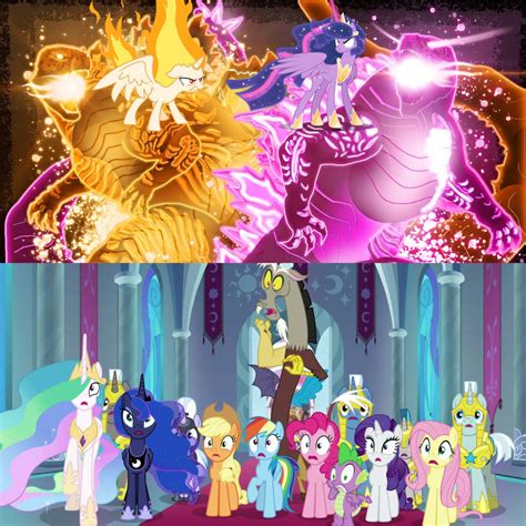 Everypony Shock At 2 Godzilla And 2 Twilight By Arrasyadelvino On