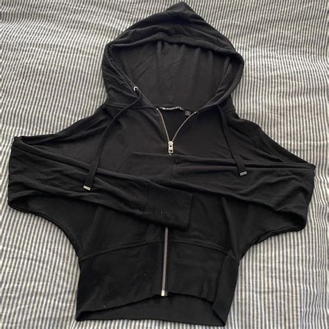 Athleta Black Zip Up Cropped Hoodie Worn Once Depop