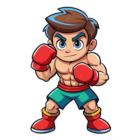 Adorable Male Boxer Cartoon Character Illustration For Fighting Or