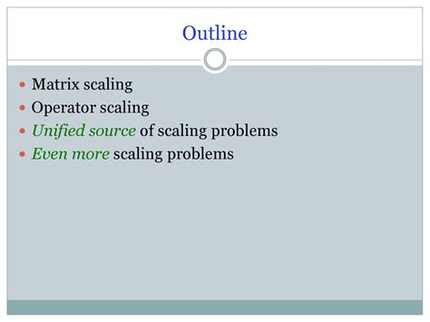 panorama of scaling problems and algorithms ppt download