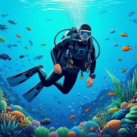Scuba Diver Drawing