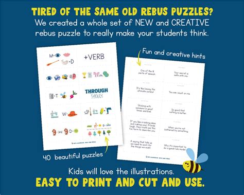 Rebus Puzzles Tricky Brain Teasers Hard Word Game Etsy