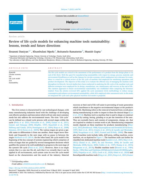 review of life cycle models for enhancing machine tools sustainability