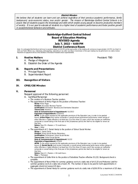 Fillable Online How To Write A School District Mission Statement Fax