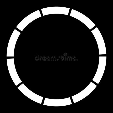 10 Part Section Segmented Circle Abstract Dashed Lines Circular
