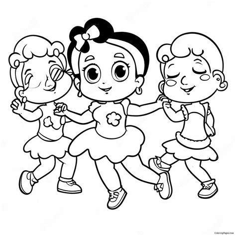 Betty Boop Dancing With Friends Coloring Page 732 586