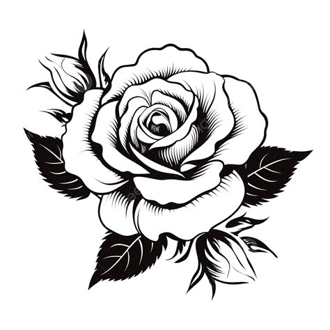 Rose Flower Png Images Black And White