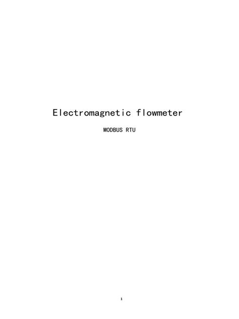 Electromagnetic Flowmeter Modbus Rtu Pdf Integer Computer Science