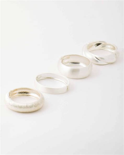 Cloud Bangle Stack Set Of 4 Amama