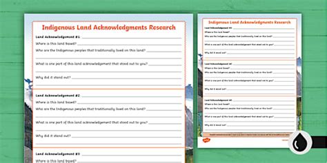 Indigenous Land Acknowledgment Research Template