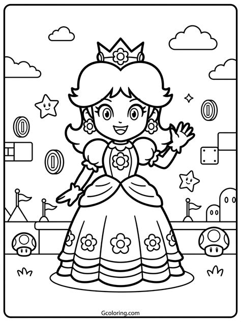 39 Princess Daisy Coloring Pages Free Printable Pdfs