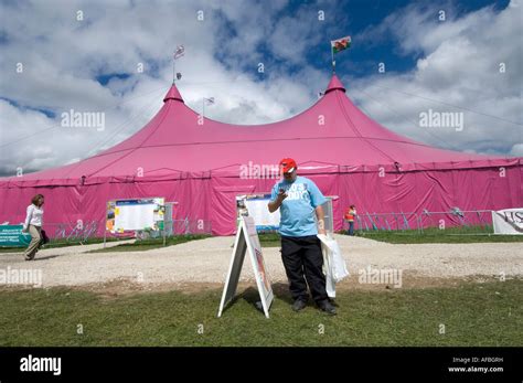 National Eisteddfod Of Wales 2007 Mold Flintshire North Wales Man Standing In Front Of Bright