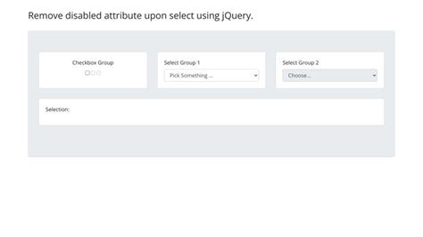 Jquery Remove Disabled On Select