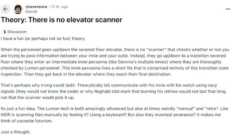 This ‘severance Theory About The Elevator Scanner Opens Up A Potential