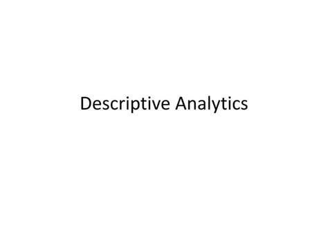 Descriptive Analysispptx